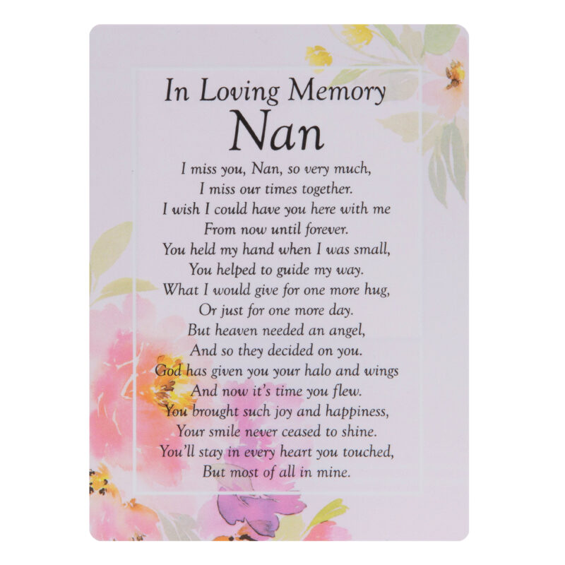 Nan Graveside Memorial Card | Loving Memory of Nan