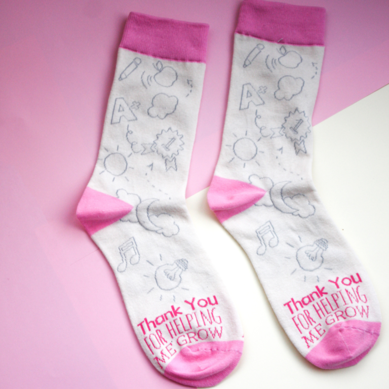 Thank You Teacher Female Socks | Female Teacher Gift Idea