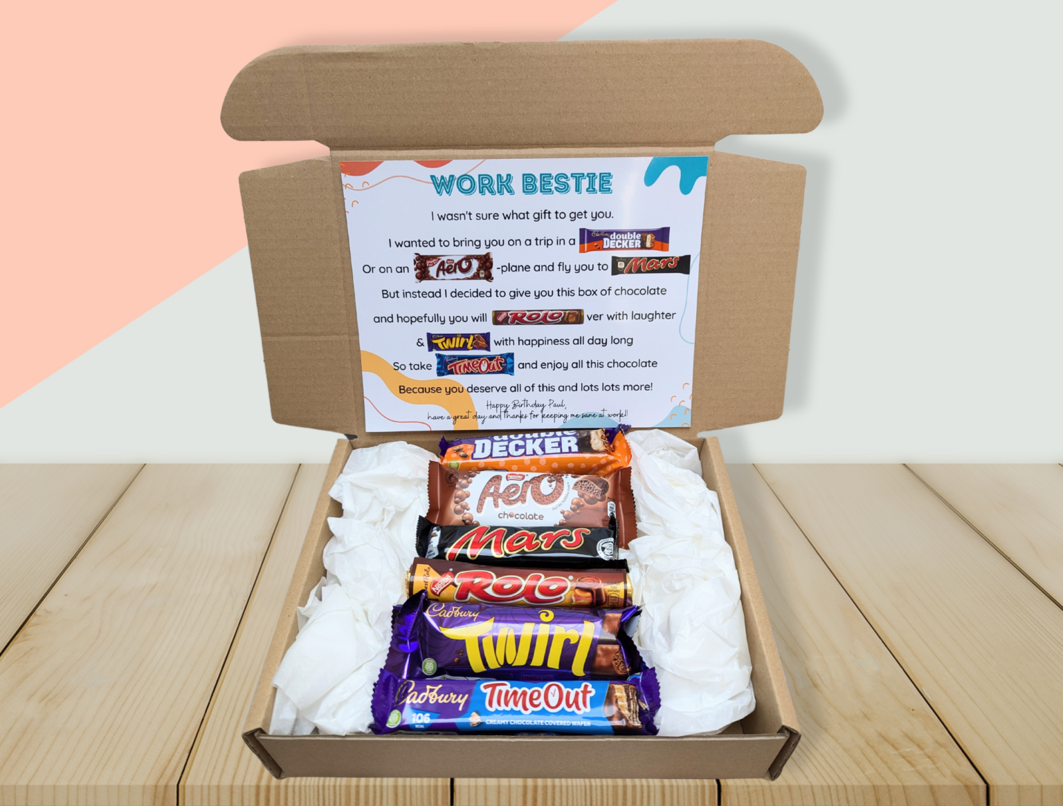 Work Bestie Chocolate Poem Gift Box | Work Pal Gift | Co Worker